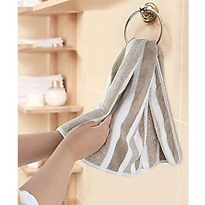 KinHwa Microfiber Hand Towels for Bathroom Soft and Absorbent Face Towels Brown Bathroom Hand Towels for SPA Hair Bath 16inchx30inch 2 Pack