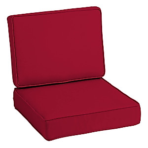 Arden Selections ProFoam Performance Outdoor Deep Seating Cushion Set 24 x 24, Caliente Red