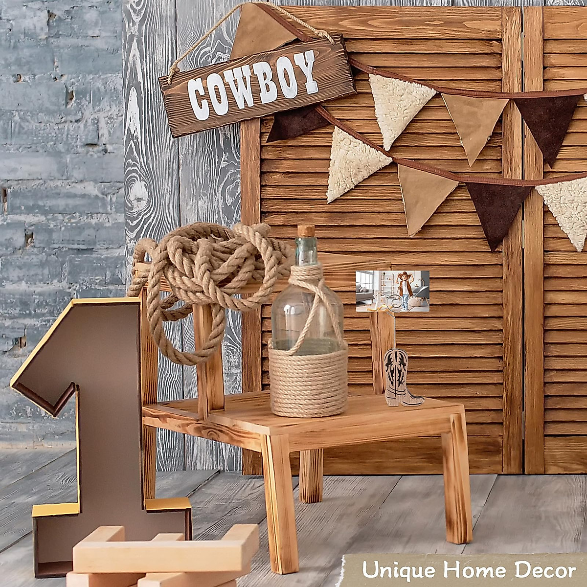 Havawish 10 Pcs Wood Cowboy Boot Place Card Holders and 10 Pcs Kraft Table Place Cards Cowboy Boots Table Number Holders Photo Holder Menu Memo Clips Cowboy Boot Decorations for Wedding Party Favors