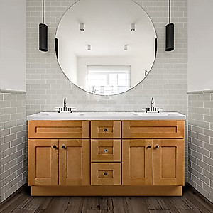 Design House Brookings 60 Inch Bathroom Vanity, Ready to Assemble, Modern Birch, 599019-MBH