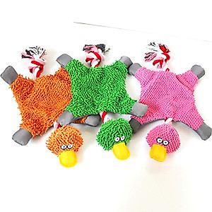 heaven2017 Plush Cuddly Duck Squeaky Puppy Dog Chew Teeth Cleaning Playing Squeaky Interactive Toy Random Color