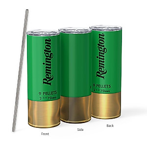 20oz Tumbler Gift for Men Shotgun Shell Style Insulated Skinny Tumblers Cup Coffee Mug with Lid Creativity Gift 20oz Reusable Stainless Steel Water Bottle for Hot & Cold Drinks Tea Cup