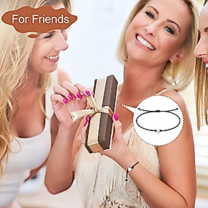 48 Pieces Heart Matching Bracelets for Friend Heart String Bracelet Heart Friendship Bracelets Matching Bracelets for Couples Black Adjustable Couple Handmade Promise Bracelet for Friend Women