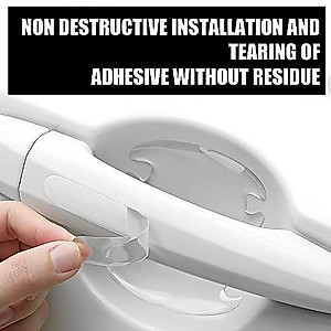 Hawyet 4 PCS Car Door Bowl Stickers, 3.1In x 3.5In Car Door Side Sticker Paint Protection for Door Bowl, Universal Non-Marking Anti-Scratches Protective Stickers (White)