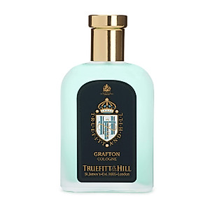 Truefitt & Hill Luxury Cologne - Grafton - Premium Long-Lasting Amber and Leather Men's Fragrance Presented in a Beautifully Etched Traditional Atomizer Bottle - 3.38 oz.