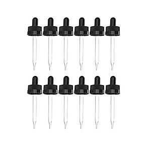 Perfume Studio Glass Eye Droppers with Fine Ribbed Child Resistant Closure Cap, 12-Pack Fits 1 oz / 30 ml Perfume Studio Essential Oil & Boston Round Bottles with a 20/400 Finish.