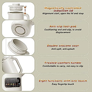 Nut Milk Maker Machine,20 Oz Automatic Cleaning Soy Milk maker with 8 Modes and 10 Leaf Blades,Homemade Almond, Oat, Soy, Etc Grain, Almond Milk Maker Machine with Delay Start Free Filtering and Keep Warm (White)