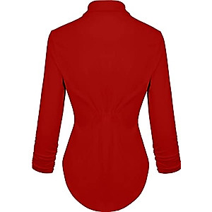 Womens Casual Work High Low Blazer Jacket JK45590X 1073T RED 1X