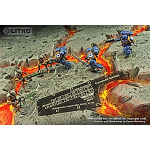 LITKO 5-inch Double-Sided Combat Gauge | Compatible with Warhammer 9th Edition | Wound Chart | WH40K | WHv9 (Transluscent Grey)
