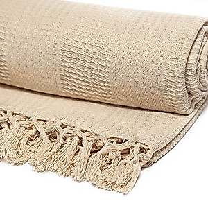 Whisper Organics Organic Cotton Throw Blanket G.O.T.S. Certified (60x80, Natural)