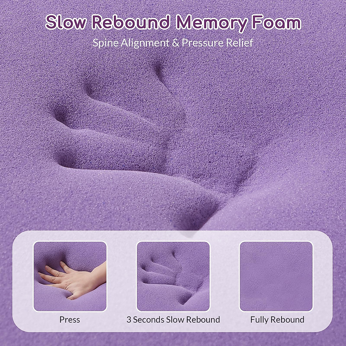 Airdown 3 Inch 5-Zone Gel Infused Memory Foam Mattress Topper Twin Size, CertiPUR-US Certified