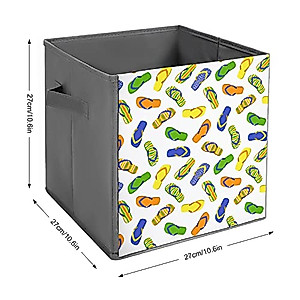 Beach Flip-Flops Collapsible Storage Bins Basics Folding Fabric Storage Cubes Organizer Boxes with Handles