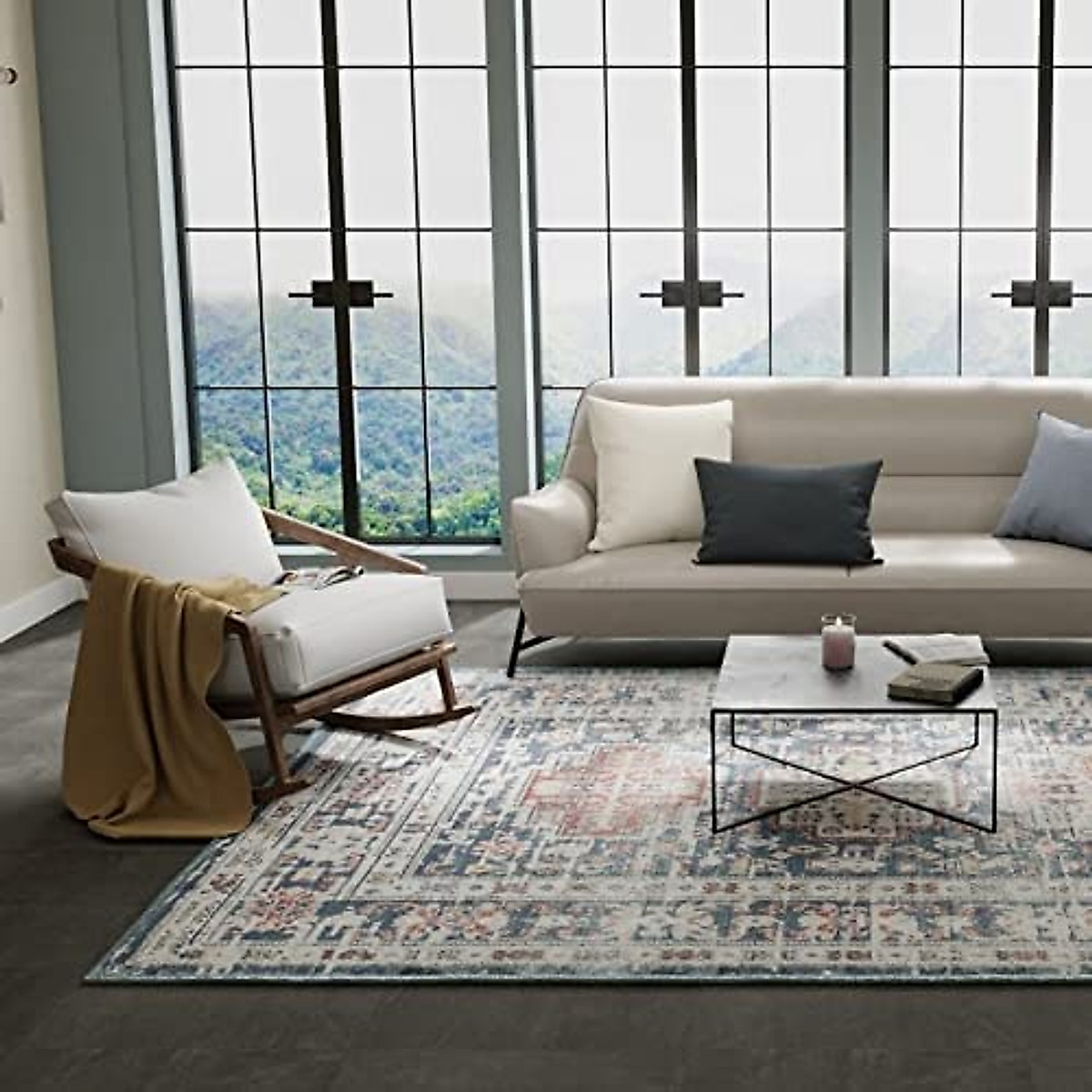 Rugs America Gallagher Collection GL55C Prussian Sundara Transitional Vintage Area Rug 8' x 10'