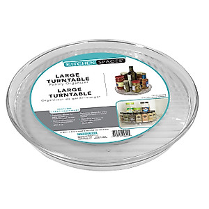 Kitchen Spaces Large Lazy Susan Turntable, Kitchen Organizer, Trendy Home Décor, Easy Reach Cabinet Organization, Clear (1463A6-AMZ)