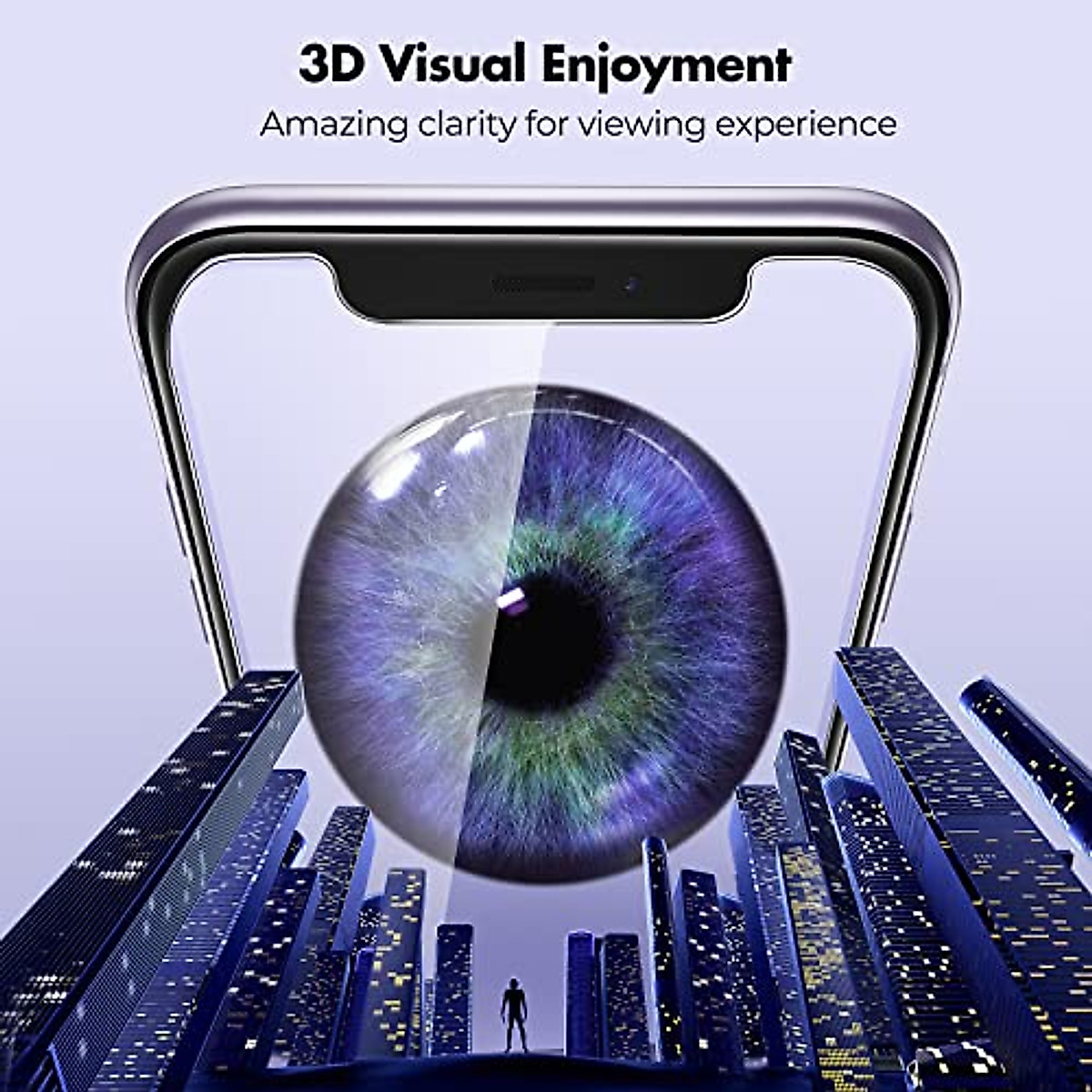 UNBREAKcable Privacy Screen Protector for iPhone 11 / iPhone XR, Shatterproof Tempered Glass [True 28°Anti Spy] [9H Hardness] [Easy Installation Frame] for iPhone 11,XR 6.1 inch - 2 Pack