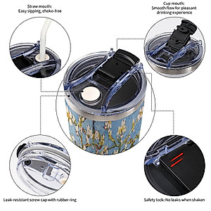 Niapessel Leak Proof Tumbler, Insulated Water Bottles with Straw, Blooming Almond Tree Van Gogh Insulated Cup with Handle 40 Oz Stainless Steel Flask for School, Travel, Car, Sports, Work