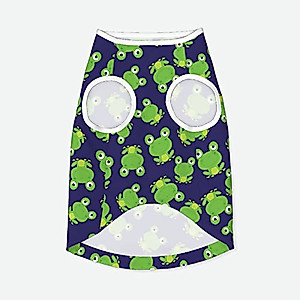 Frogs Dog Shirt Soft Cotton Dogs Clothes Cool Breathable Pet Vest Casual Cozy Lightweight Dog Pajamas for Medium Large Dogs