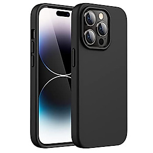 JETech Silicone Case for iPhone 14 Pro 6.1-Inch (NOT for iPhone 14 Pro Max 6.7-Inch), Silky-Soft Touch Full-Body Protective Phone Case, Shockproof Cover with Microfiber Lining (Black)