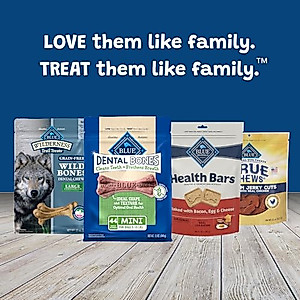 Blue Buffalo Dental Bones Mini Natural Dental Chew Dog Treats, (5-15 lbs) 12-oz Bag