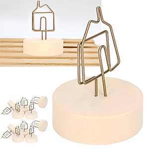 10pcs Table Number Holders, Retro House Shape Place Card Holder Picture Holders Photo Clips for Wedding Party Graduation Reception Restaurant Home Centerpiece Decorations