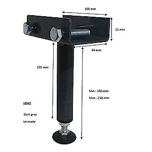 The Bed Slats Company Grey Large Fully Adjustable Universal Centre Rail Support Foot With 64mm Opening