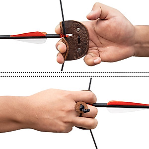 Valhalla Gear, Archery Finger Tab Handmade from Full Grain Leather - Protect Guard for Recurve Bows, Fingers Protector, Shooting Practice Gear Sports & Outdoors - Bourbon Brown