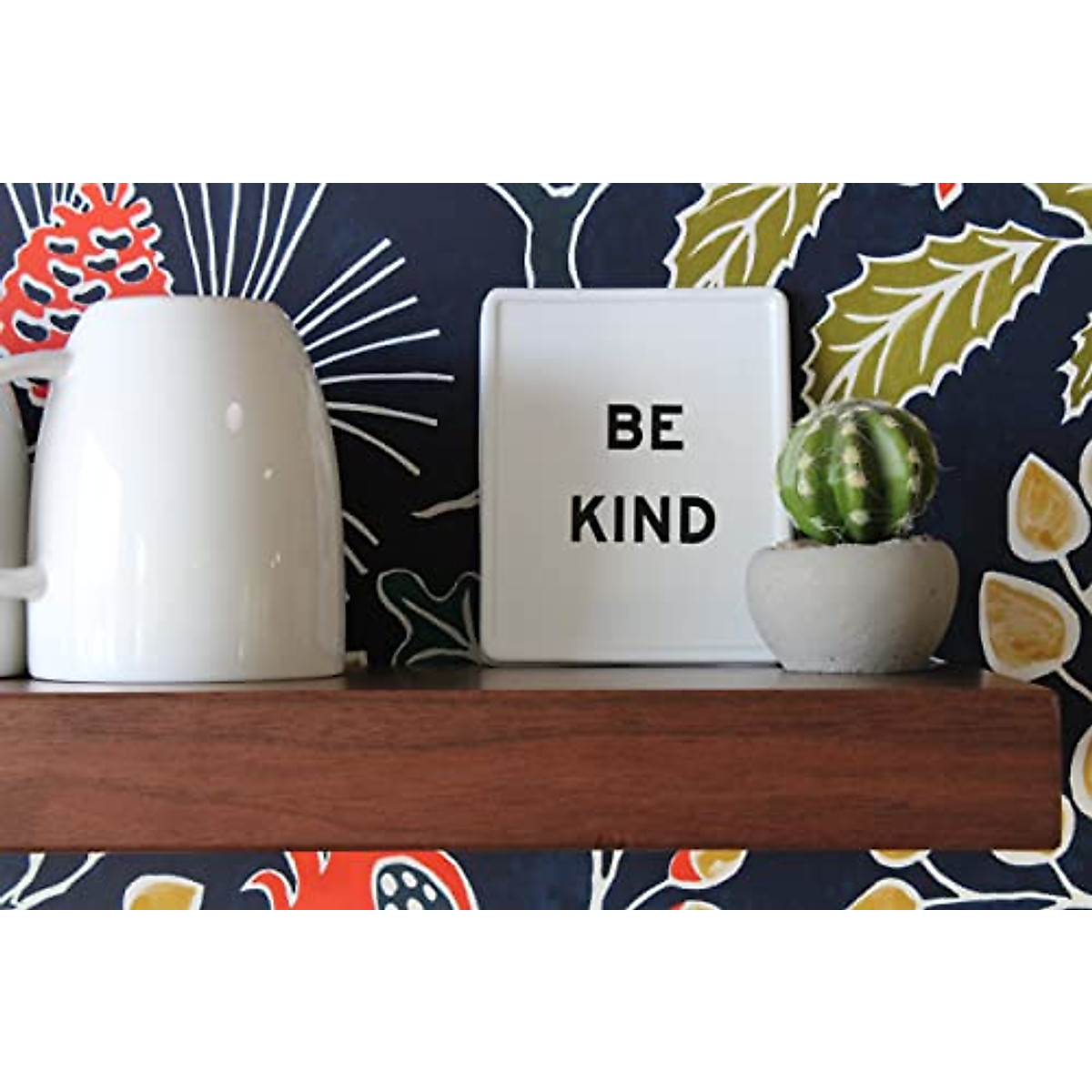 Urban Legacy Accent Floating Shelves | Black Walnut Modern Hardwood with Floating Brackets | Set of 2 (24" W x 7" D)