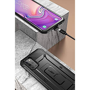 SupCase UB Pro Series Designed for Samsung Galaxy S20 Plus Case / S20 Plus 5G Case (2020 Release), Full-Body Dual Layer Rugged Holster & Kickstand Case Without Built-in Screen Protector (Black)