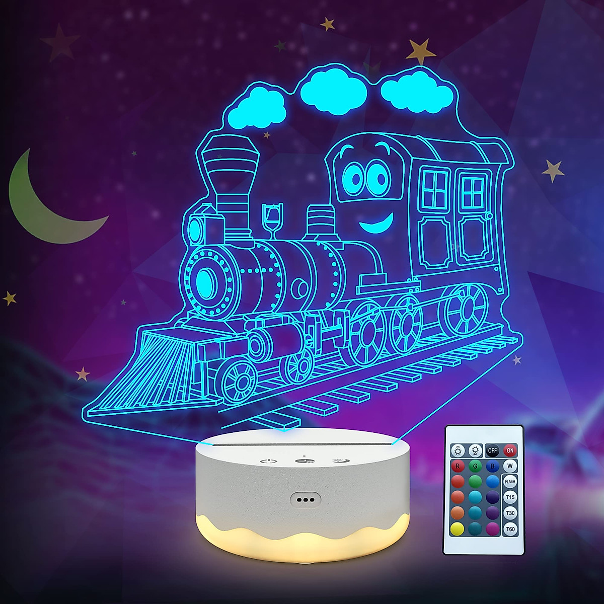Kids Water Bottle Train Theme + Train Night Light