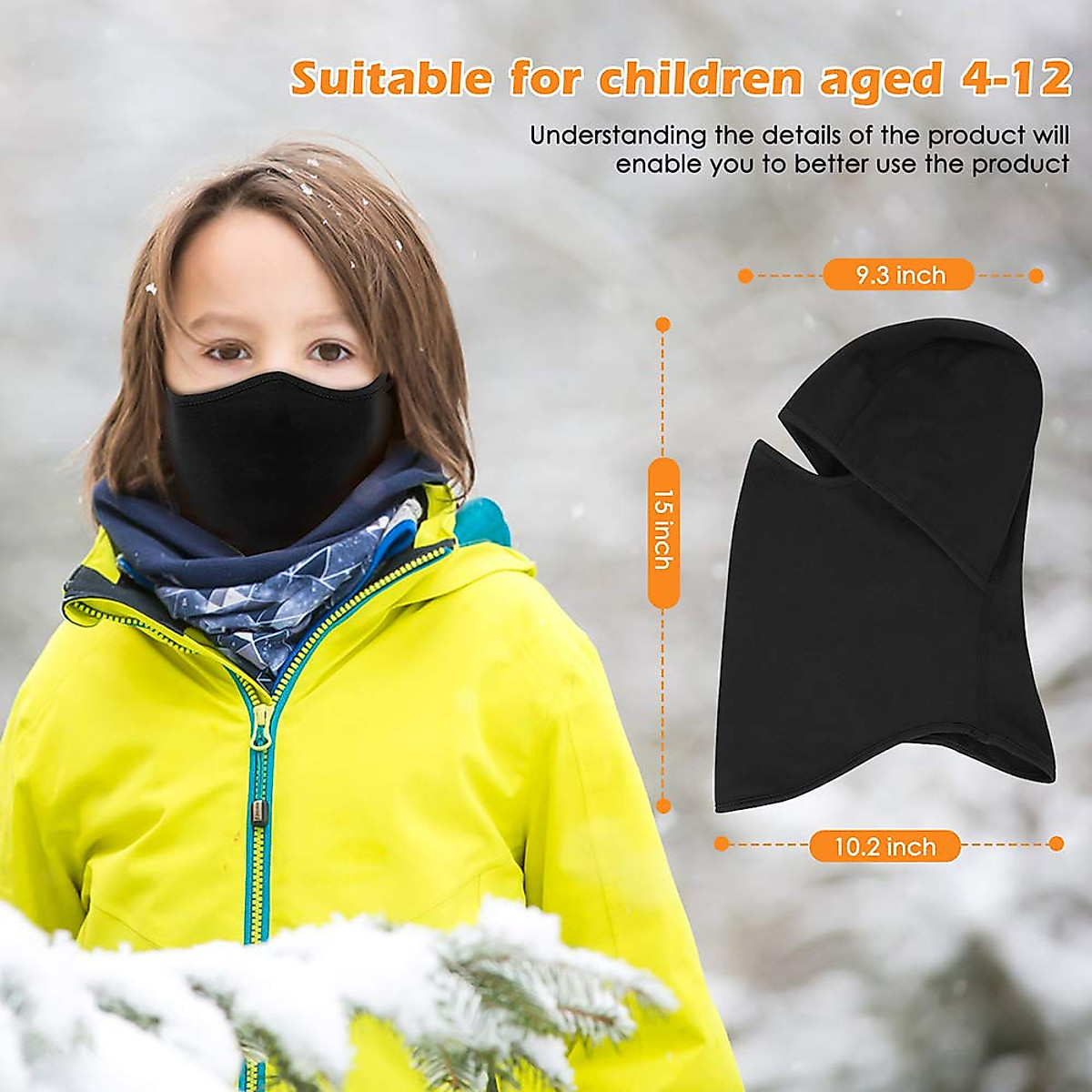 Ameceres Kids Balaclava Ski Mask Cold Weather Windproof Tactical Face Mask Winter for Skiing Snowboarding Cycling (1)
