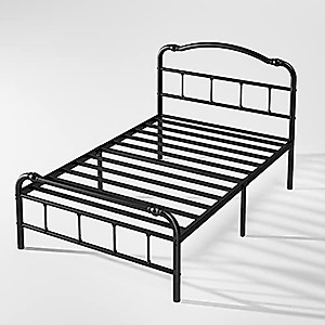 FDLOGW Twin Size Bed Frame with Headboard and Footboard, 14 Inch High, No Box Spring Needed Heavy Duty Metal Platform Bedframe, Noise Free