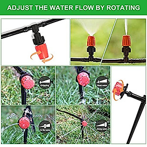Garden Irrigation System 168 Pcs+50ft/15m Drip Irrigation Kit with Adjustable Nozzles Drippers Distribution Tubing Hose Saving Water Automatic Irrigation Set for Garden Greenhouse Patio Lawn