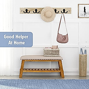 12 Pack Coat Hooks, Wall Mounted Hooks for Hanging Clothes/ Towels/Robe/Door Hooks, Double Prong DIY Coat Rack Hanger Hooks with Screws for Bedroom/Bathroom/Entryway/Kitchen Farmhouse, Rustic Hooks