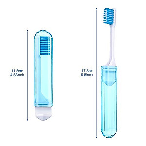Travel Toothbrush Bulk Folding Toothbrush with Toothbrush Box Soft Potable Travel Size Toothbrush Individually Wrapped Toothbrush for Travel Camping School Home Supplies(4 Pieces)