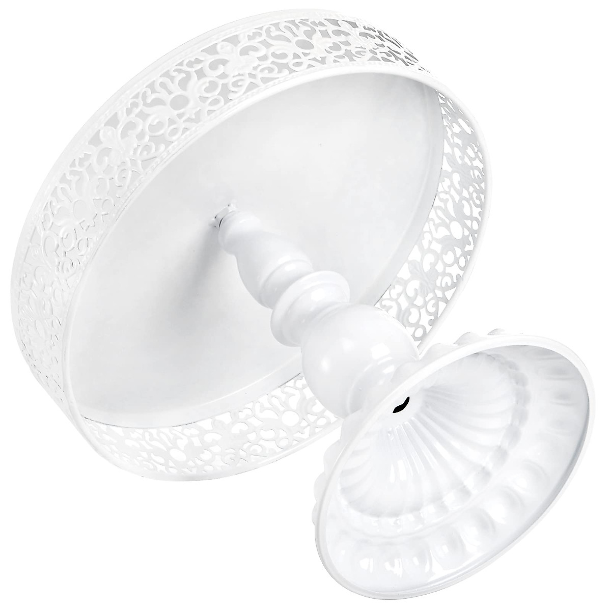 Lyellfe Set of 3 White Cake Stand, Metal Dessert Display Set, Decorative Cupcake Stand for Baby Shower, Birthday Party, Wedding, Afternoon Tea, Festival