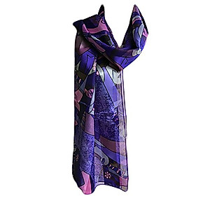 New Company Womens Pablo Picasso Artist Painter Art Scarf Satin Stripe One Size (purple)