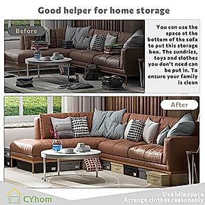 Under Bed Storage Bins With Lids - 2Pack Underbed Storage Containers Foldable Stackable Storage Box Sturdy Clothes Storage Organizer (Small-23.6"*16.5"*6", Black)