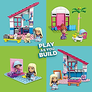 Mega Barbie Malibu Building Sets Bundle, 440 Bricks and Pieces with Fashion and Roleplay Accessories, 7 Micro-Dolls, 1 Puppy, 2 Birds and 2 Turtles, Toy Gift Set for Ages 4 and up