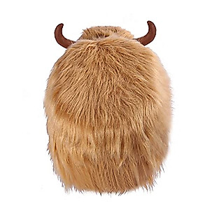 GIA Kids Ottoman with Storage, Foot Stand and Wooden Legs, MacGregor Highland Cow, Brown