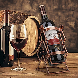 LEYON Freestanding Tabletop Wine Bottle Holder, Countertop Wine Holder Decor for Home Kitchen(1 Bottle)