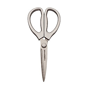 Farberware All Purpose High Carbon Stainless Steel Shears with Contoured Handles, 8.2 x 3.5 x 0.5 inches, Silver