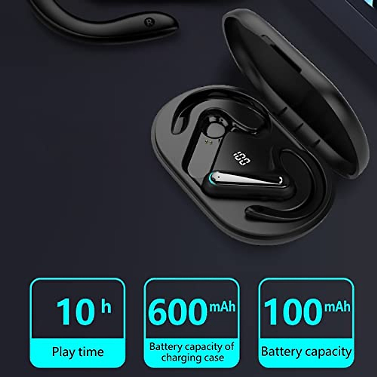 RISTARWH Wireless Earbuds,Bluetooth 5.2 Headphones Sport Wireless HiFi Stereo Earphones Non-in-Ear Noise Cancelling Headset for Business/Driving/Office