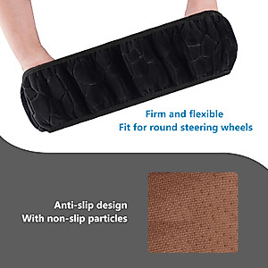 ZATOOTO Black Fuzzy Steering Wheel Cover for Women Men, Soft Comfy Grip Anti-Slip Car Steering Wheel Cover Protector Universal for Cars,Suvs,Trucks,Sedans