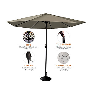 BANNER BUZZ MAKE IT VISIBLE BannerBuzz, Solid Market Umbrella, Topper & Hardware, Tent Fabric, 270 GSM, Dye Sublimation Printing Available in Octagon Shape (Beige)