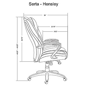 Serta® Smart Layers™ Hensley Big & Tall Ergonomic Bonded Leather High-Back Chair, Roasted Chestnut/Satin Nickel