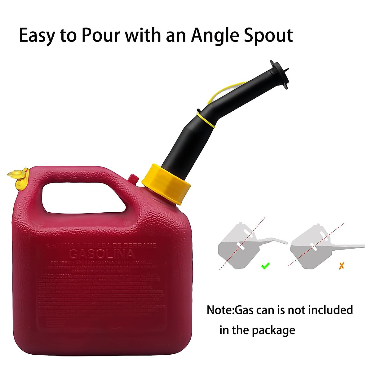 Gas Can Spout Replacement Universal Kit Leakproof Angle Nozzles Gasket Filter Screen Vent Cap Drill Bit for Old Style Gas Can Compatible with Midwest Blitz Gott Rubbermaind Essence Scepter Pack of 3