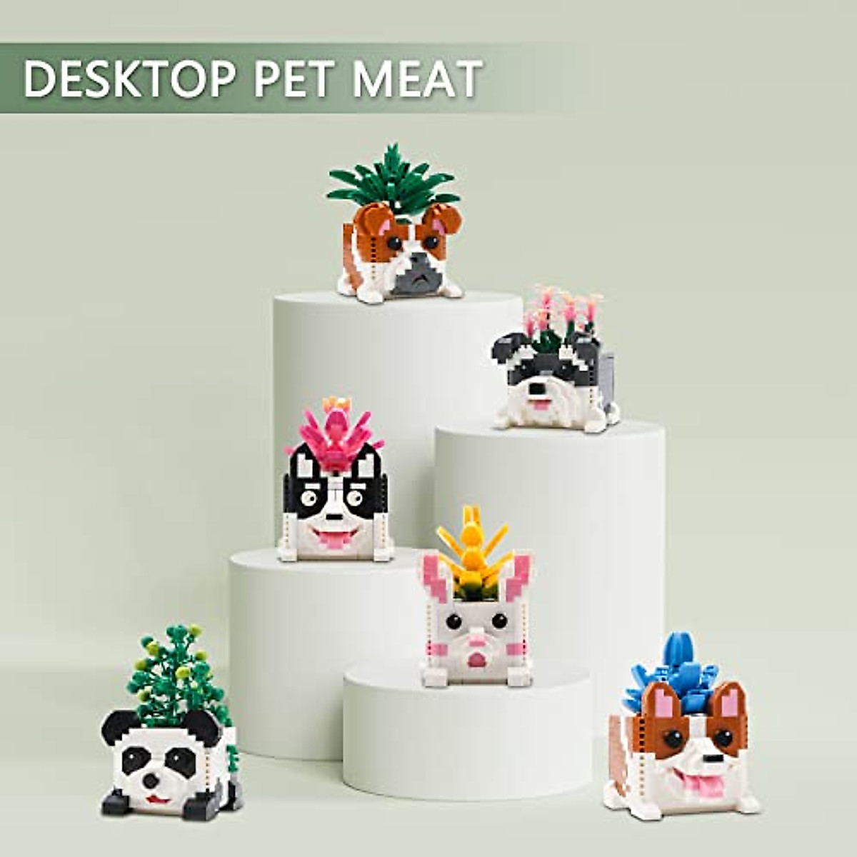 DOLBLOCK Succulent Bonsai Botanical Collection Decor Building Set Architecture Model Kit with Flower Plant Animal for Adults Creative DIY Gifts Toys