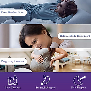 Memory Foam Body Pillow (Black, 20 x 54 Inch) - Full Body Pillows for Adults - Large Body Pillow Insert with Pillowcase for Back & Side Sleepers, Black Silk Body Pillow Cover & Silk Bonnet