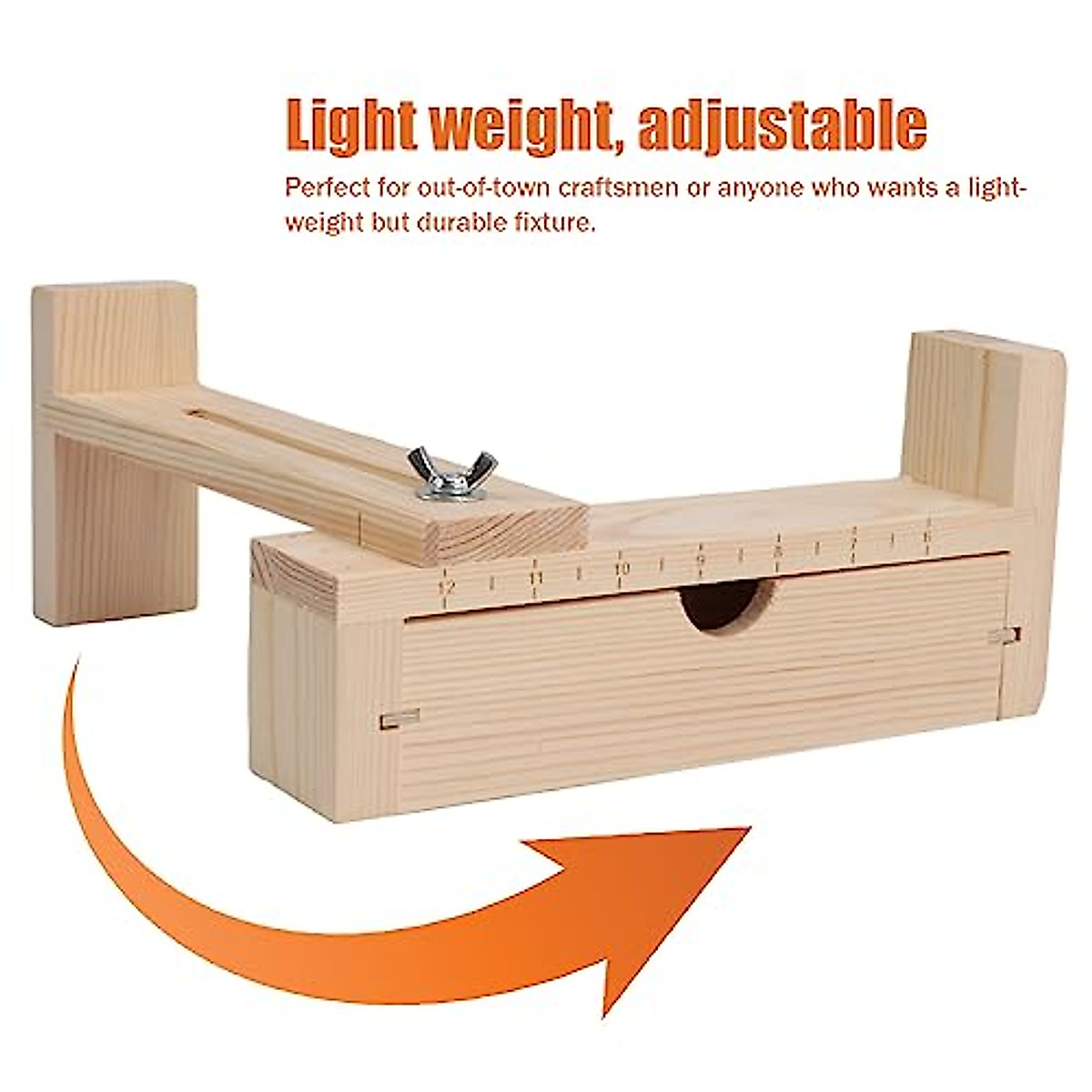 CALIDAKA Jig Bracelet Maker with 4 Pcs Clips, Wood Jig Bracelet Maker U Shape Clear Scale Bracelet, DIY Hand Knitting Bracelet Jig Bracelet Braiding Tool for DIY Crafting Weaving(B)