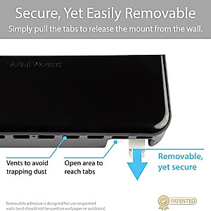 TotalMount Hole-Free Remote Holder – Eliminates the Need to Drill Holes in Your Wall (Premium Black Remote Control Holder for 5 or 6 Remotes)